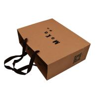 China Craft Paper Brown Custom Paper Shopping Bags With Ribbon Merchandise for sale