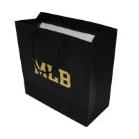 China Eco Friendly Custom Paper Shopping Bags 210gsm Craft Gold Foil With Cotton Rope Handle for sale
