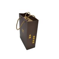 China Eco Friendly Custom Paper Shopping Bags 210gsm Craft Gold Foil With Cotton Rope Handle for sale