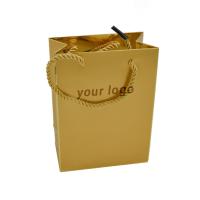 China Carry Custom Paper Shopping Bags 250g Embossed Promotional With Matched PP Rope Handle for sale