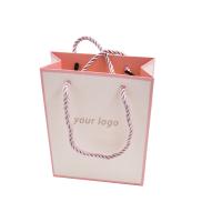 China Carry Custom Paper Shopping Bags 250g Embossed Promotional With Matched PP Rope Handle for sale