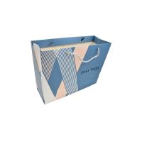 China Carry Custom Paper Shopping Bags 250g Embossed Promotional With Matched PP Rope Handle for sale