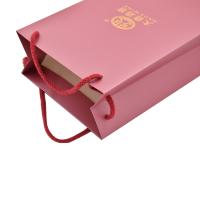China Recyclable Small Red Kraft Custom Paper Shopping Bags With Handle for sale