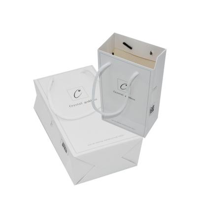 China Promotion Custom Paper Shopping Bags  ISO9001 Certificate White Handbags for sale