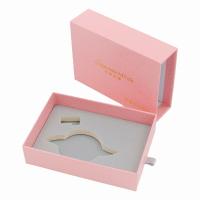 China Leatherette Cosmetic Gift Box Packaging 400gsm Paper Drawer Rigid Pink Match Box Push Pull for sale