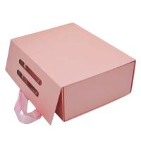 China Custom Foldable Magnetic Box PMS Cardboard Folding Gift Luxury With Ribbon ISO9001 for sale
