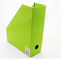 China Desktop Collapsible Flat ASTM Corrugated File cardboard magazine holders Organizer Lime for sale