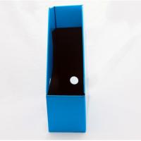 China Corrugated Collapsibile EN71 Flat 340mm Desktop File Storage Organiser Blue Glossy Lamination for sale