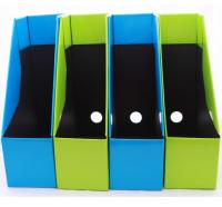 China Desktop Collapsible Flat ASTM Corrugated File cardboard magazine holders Organizer Lime for sale