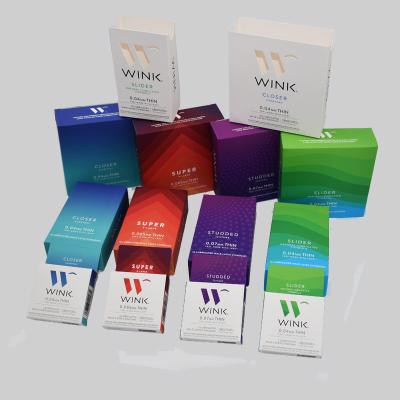 China OEM Paper Condom Packaging Box 350g Artpaper Matt Laminated for sale