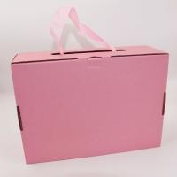 China Collapsible Corrugated Ribbon Hand Shipping Mailer Box For Shoes T Shirts Packaging for sale