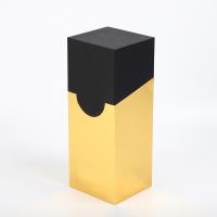 China Luxury rigid fip open top Single bottle Wine Packaging Box with full size black foil logo for sale