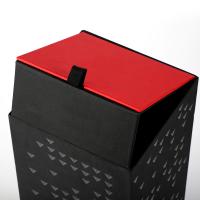 China Custom Wine Bottle Gift Box ODM PU Rigid Flip Single Cardboard Spirits Box Top Opening for sale