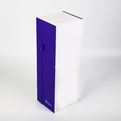 China Personalized One Piece Wine Bottle Gift Box White Folder Golf Foil Logo FSC for sale