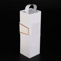 China Handle Wine Bottle gift box UV Luxury Packaging Flat Cardboard gin champagne packaging box for sale