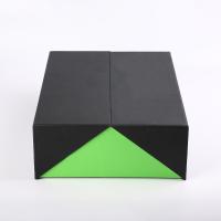 China Double Door Luxury Gift Boxes Black Green Pu Leather Cardboard Customized Cutout Sponge for sale