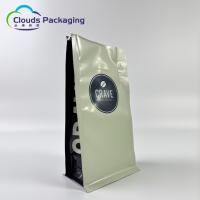 China Customized Flat Bottom Stand Up Pouch With Valve and Zipper For Coffee Bean Packaging for sale