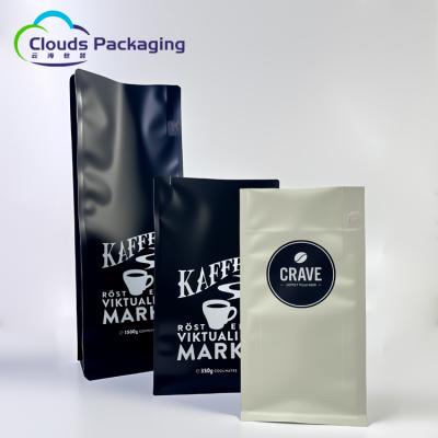 China Custom Flat Bottom Coffee Bean Bags Stand Up Pouch with Valve 121℃ Retort for sale