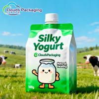 China Custom Logo Printed Food Grade Spout Stand Up Pouch for Yogurt Drinks 121℃ Retort for sale