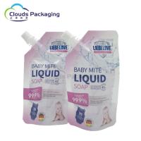 China Custom Logo Stand Up Spout Pouch 1000ml Large Capacity Liquid Soap Packaging Bag for sale