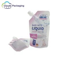 China Custom Logo Stand Up Spout Pouch 1000ml Large Capacity Liquid Soap Packaging Bag for sale