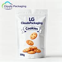 China Cookies Snacks Packaging Plastic Stand Up Pouches with Zipper Round Bottom for sale