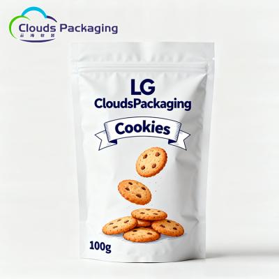 China Cookies Snacks Packaging Plastic Stand Up Pouches with Zipper Round Bottom for sale