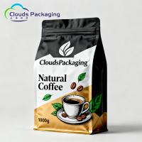 China Square Flat Bottom Coffee Bean Bags Custom Logo with Valve Ziplock for sale