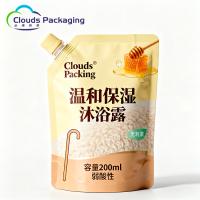 China Shampoo Packaging Plastic Spout Pouch Reusable With Custom Printing for sale