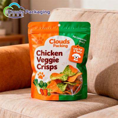 China Plastic Round Bottom Stand Up Pouches for Freeze Dried Pet Food Packaging 121℃ Retort for sale