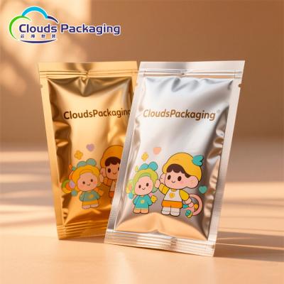 China Custom Printed Foil 3 Side Seal Bags VMPET Facial Mask Packaging 121℃ Retort for sale