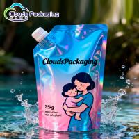 China Custom Laundry Detergent Spouted Pouches Lazer Colorful for sale