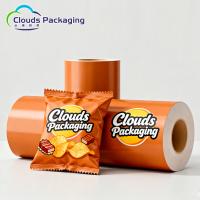 China Custom Logo Potato Chips Food Packaging Film Roll Back Seal Bag 121℃ Retort for sale