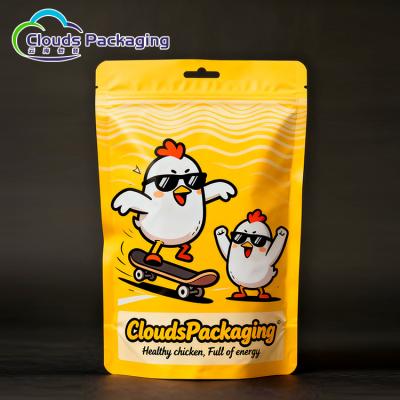 China Custom Plastic Chicken Snacks Stand Up Pouch with Zipper 121℃ Retort for sale