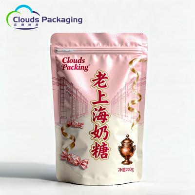 China Custom Printed Stand Up Pouches Food Grade 121℃ Retort for Milk Candy Packaging for sale