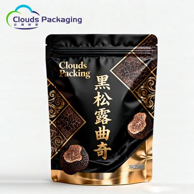 China Custom Gold Silver Foil Stamping Stand Up Pouches for Cookies Food Grade 121℃ Retort for sale