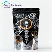 China Custom Gold Silver Foil Stamping Stand Up Pouches for Cookies Food Grade 121℃ Retort for sale