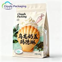 China Custom Flat Bottom Stand Up Pouches for Biscuits Snacks Packaging 121℃ Retort for sale