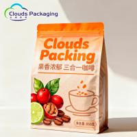 China Ziplock Coffee Bean Flat Bottom Packaging Bag Standing with Valve for sale