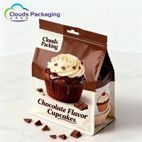 China Flat Bottom Plastic Zipper Packaging Bags Customized For Cake Dessert for sale