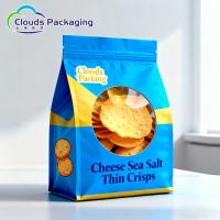 China Custom Printed Sandwich Cookies Zip Lock Packaging Bags Plastic Square Bottom 121℃ Retort for sale