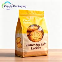 China Custom Printed Sandwich Cookies Zip Lock Packaging Bags Plastic Square Bottom 121℃ Retort for sale