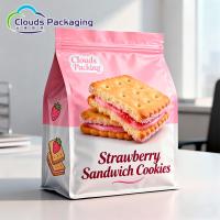 China Zip Lock Plastic Flat Bottom Stand Up Pouches Sandwich Biscuit Packaging for sale