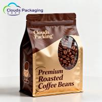 China Custom Logo Coffee Tea Flat Bottom Plastic Bags With Window for sale