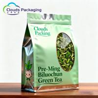 China Custom Logo Coffee Tea Flat Bottom Plastic Bags With Window for sale