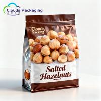 China Custom Logo Flat Bottom Zip Lock Packaging Bags Hazelnuts Chestnut Packaging for sale