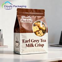 China Custom Flat Bottom Zipper Bags for Tea Cookies Crisps Food Grade 121℃ Retort for sale