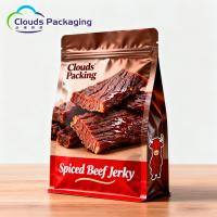 China Blocking Snacks Packaging Flat Bottom Bags Stand Up Custom Printing Color for sale