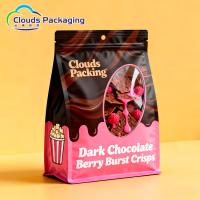 China Blocking Snacks Packaging Flat Bottom Bags Stand Up Custom Printing Color for sale