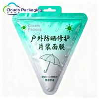 China Custom Printed Makeup Facial Mask Flat Sachet Special Shape Bags with Zipper 121℃ Retort for sale